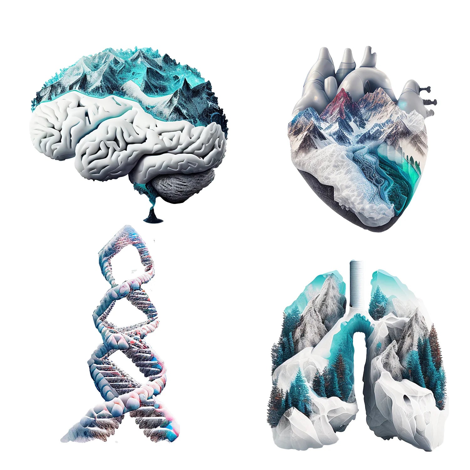 Snow Capped Mountains - Prints – AnatomyAIA