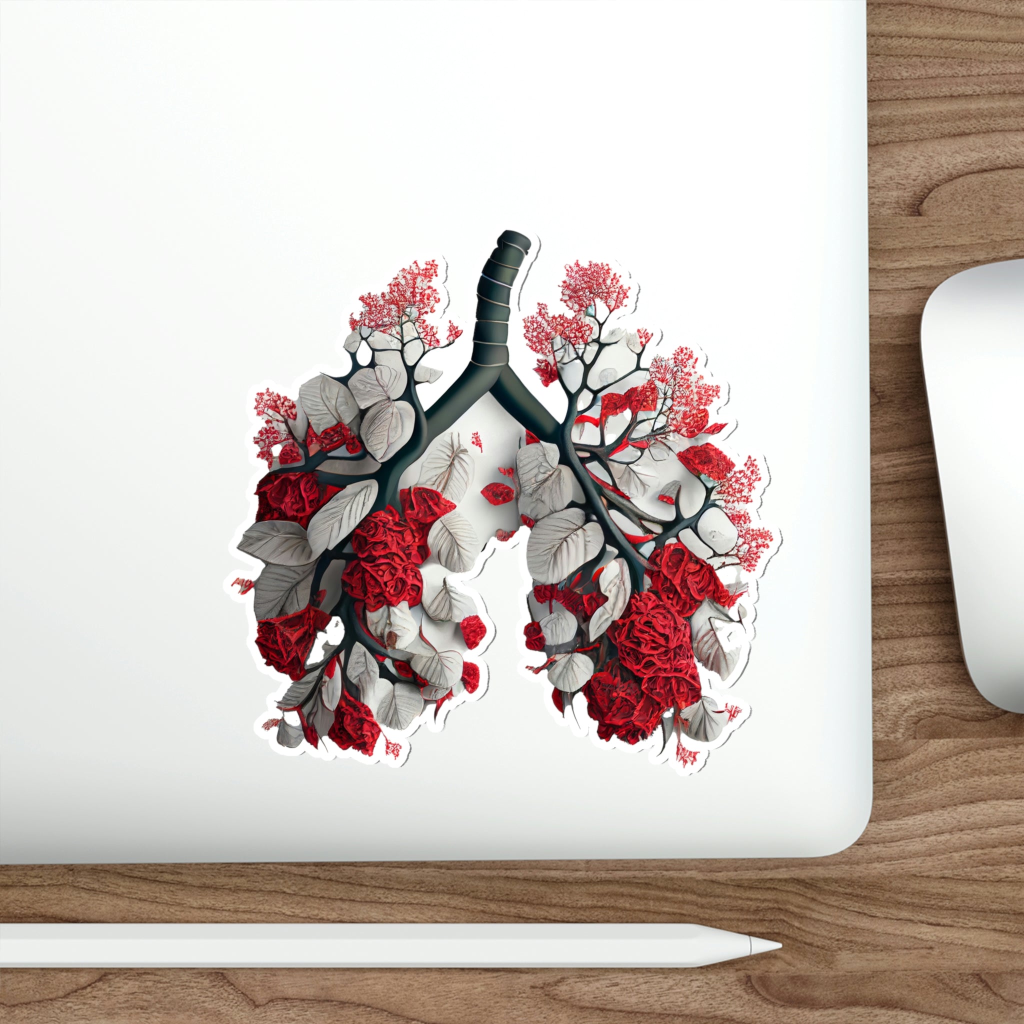 Rose Lungs Die-Cut Sticker – AnatomyAIA