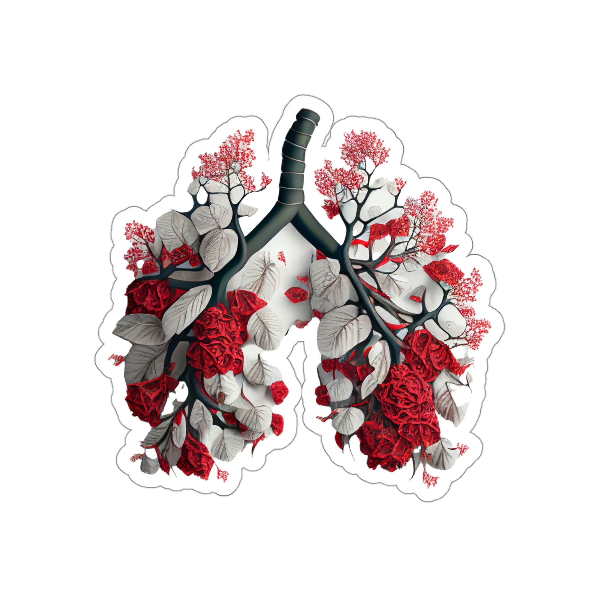 Rose Lungs Die-Cut Sticker – AnatomyAIA